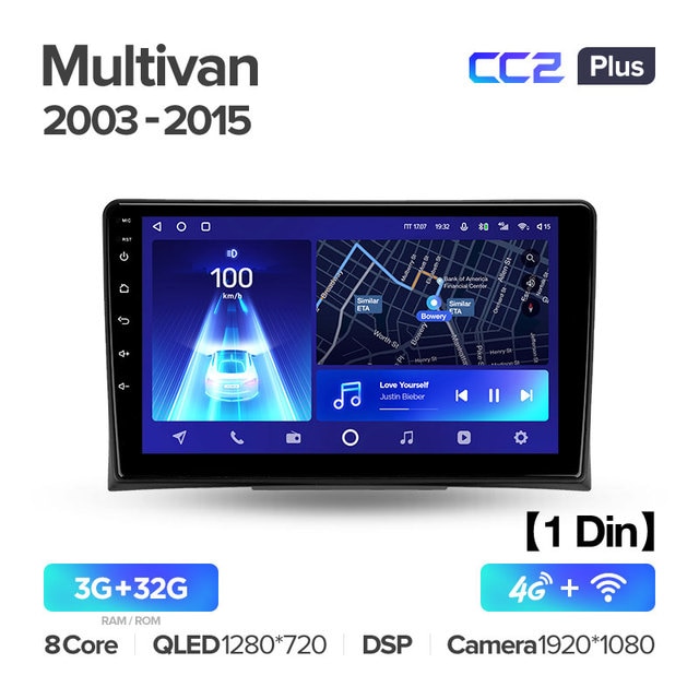 Магнитола Teyes CC2 Plus 3-32 Volkswagen Multivan T5 2003-2015 9.0 ...